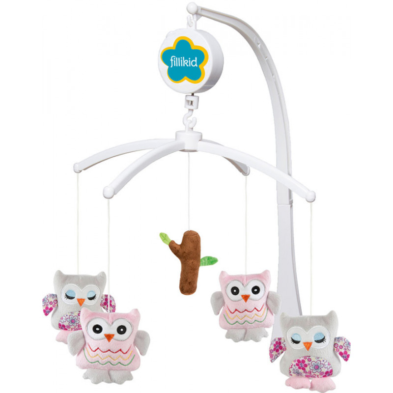 Carusel Muzical Mecanic Bufnite Roz :: Lustre Lampi De Veghe Si ...